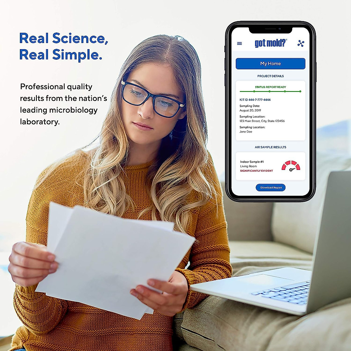 GOT MOLD? Professional Quality Mold Test Kit | Air Sampling w/Reusable BioVac™ Air Sampler | Lab Fees Included | Full Mold Type and Quantity Analysis | 1, 2 & 3-Room Test Kits & Refills | 1 ROOM KIT