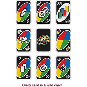 Mattel Games UNO All Wild Card Game for Family Night, Travel Game in Collectible Tin Where All Cards Are Wild, 2-10 Players (Amazon Exclusive)
