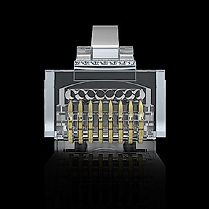 CAT5E RJ-45 UTP Connectors, RJ-45 Crimp Ends 8P8C Network Modular Plugs with Flexible Latch, 100-Pack