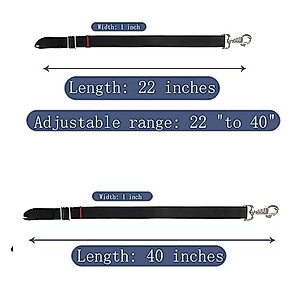 Premium Horse Blanket Sheet Leg Straps, Replacement Stretchy Belly Strap with Swivel Snaps and Loop End, Adjustable Length from 22 to 40 Inch Black (2 Pcs)