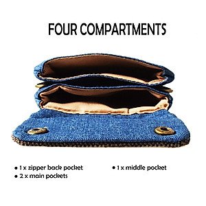 WITERY Small Crossbody Bags for Teen Girl - Handmade Cute Canvas Cross Body Phone Purse Cloth Pouch with Adjustable Shoulder Strap, Mini Women Travel Cell Phone Purse Wallet