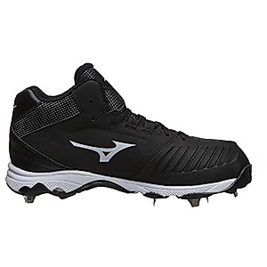 Mizuno 9-Spike Advanced Sweep 4 Mid Womens Metal Softball Cleat Black-White 11