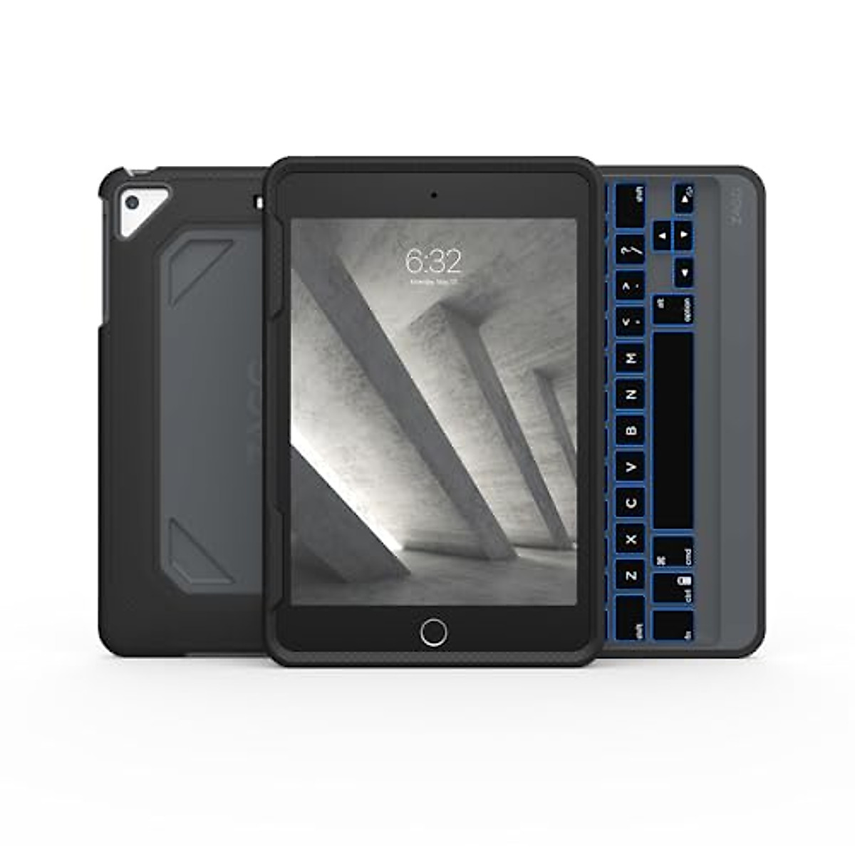 ZAGG Rugged Book - Durable Case and Bluetooth Keyboard for Apple iPad Mini 5 (7.9") - Charcoal