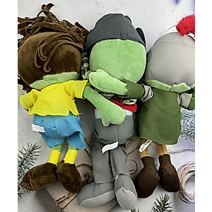 JHESAO 3 PCS Plants and Zombies Plush Zombies Sets Toy Captain Zombie, 1 2 Stuffed Soft Knight Zombies Doll, Football Zombies PVZ Plush Figure Doll New