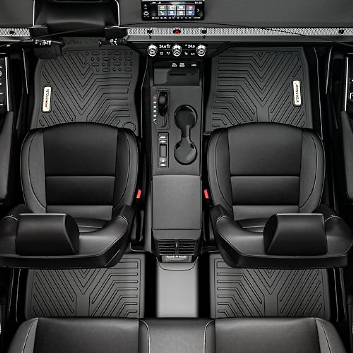 YITAMOTOR Floor Mats Compatible with 2015-2019 Ford Explorer Without 2nd Row Center Console, Custom Fit Floor Liners 1st & 2nd Row All- Weather Protection, Black