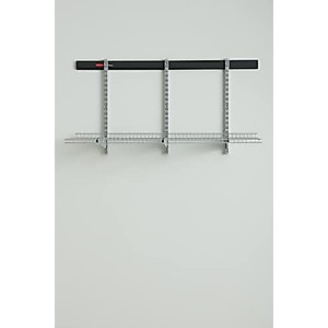 Rubbermaid Fasttrack Starter Kit for Garage, Shelves, Black, Garage Organization System Space Saving