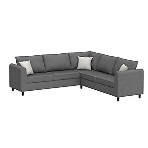 Flieks 91 * 91" Modern Upholstered Living Room Sectional Sofa, L Shape Furniture Couch with 3 Pillows