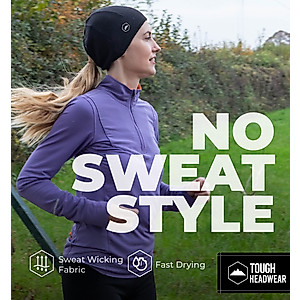 Tough Headwear Women's Running Beanie with Ponytail,Ponytail Beanie Hat,Skull Cap Winter Hat for Women with Hole for Ponytail