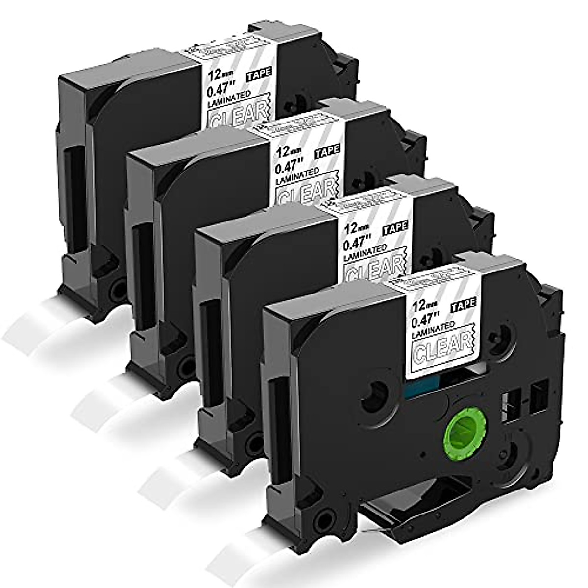 4 Clear + 6 Multicolor Label Maker Tape Replacement for Brother 12mm 0.47 Laminated TZ Tape