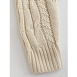 ZAFUL Women Off Shoulder Cable Knit Crop Tops Sweater Long Sleeve Cropped Pullover Sweaters Batwing Jumper