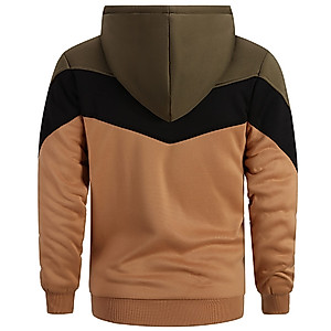 GEEK LIGHTING Hoodies for Men Heavyweight Fleece Sweatshirt - Full Zip Up Thick Sherpa Lined, green Black KhakiL