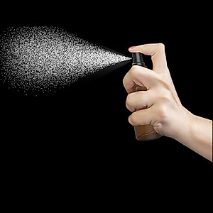 Ruckae Set of 20，1 oz Amber Glass Spray Bottles for Essential Oils, Hair, Water, Empty Small Fine Mist and Refillable Mister-With Funnel and Gold Pen,Black Fine Mist Sprayers