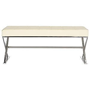 Safavieh Home Collection Micha Modern Glam Cream Bench