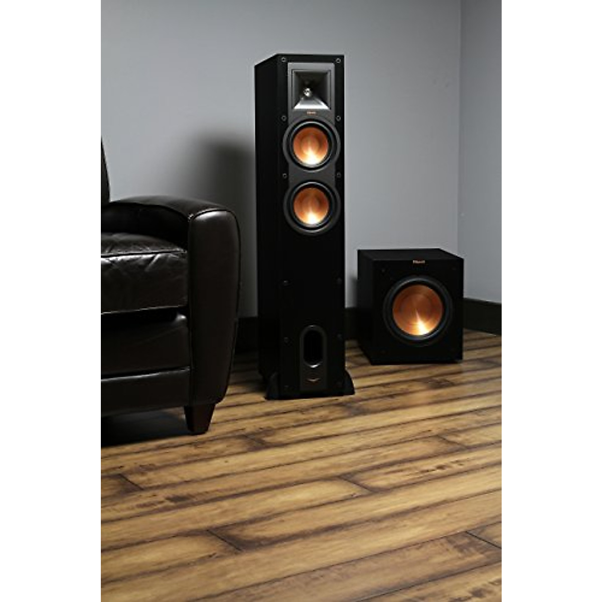 Klipsch R-12SW Powerful Deep Bass Front Firing 12" Copper-Spun Driver 400W Digital Power Subwoofer 14" X 18.5" X 16"