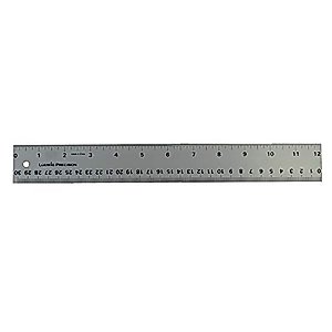 Ludwig Precision Non-Slip Backed Aluminum Straight Edge Ruler, 12-INCH, Silver