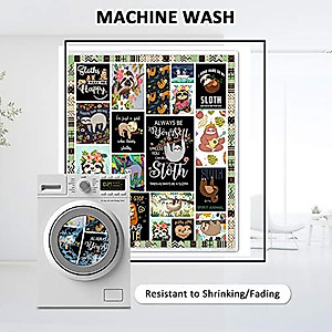 YunTu Sloth Throw Blankets Sloth Gifts for Women and Girls Sloth Lovers Super Soft Warm Sherpa Sloth Blankets for Kids and Adults