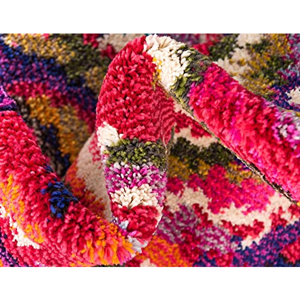Unique Loom Estrella Collection Colorful, Abstract, Geometric, Gradient, Modern Area Rug, 3 ft 3 in x 5 ft 3 in, Multi/Pink