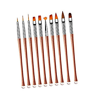 FRCOLOR 30 Pcs Nail Liner Brush Nail Art Tips Builder Nail Dotting Pen Nail Art Drawing Tools Nail Painting Tool Manicure Painting Pen rose gold suit Manicure Tool 3d Acrylic gel
