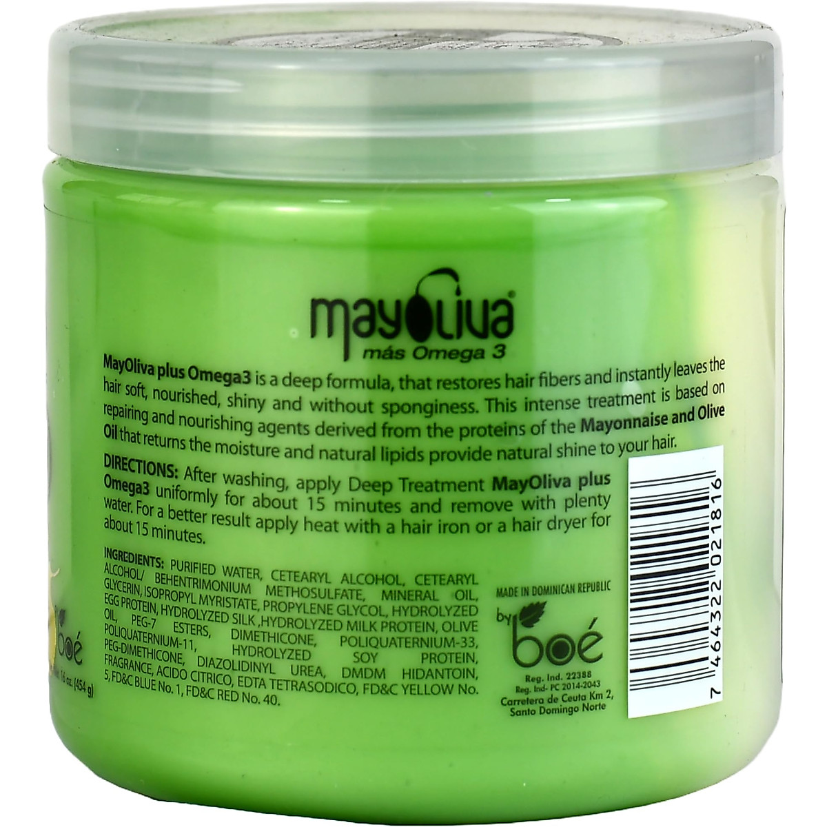 BOE Mayoliva Omega 3 Intensive Conditioning Therapy for Dry and Damaged Hair - 16 Oz, 16 Ounces