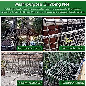Outdoor Climbing Net for Kids Adults, Playground Cargo Net, Climbing Safety Net, Accessories for Tree Fort, Garden, Backyard Climbing Frame, Jungle Gym, Warrior Obstacle Course.(Size:1m*1m)