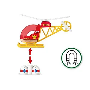 BRIO World - 33797 Firefighter Helicopter | 3 Piece Helicopter Toy for Kids Ages 3 and Up