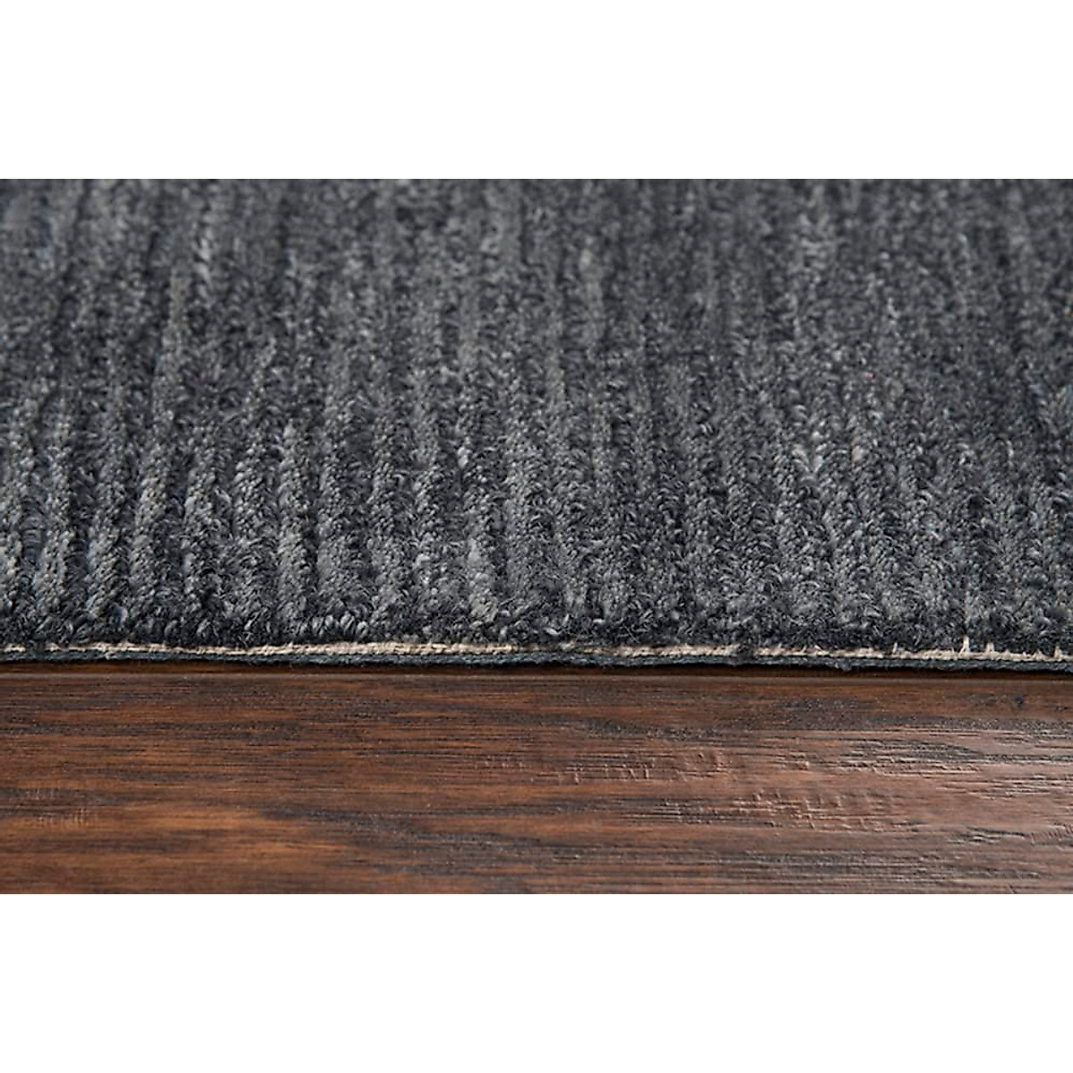Rizzy Home | FA152B | Fifth Avenue Collection | Wool Area Rug | 8' x 10' | Dk. Grey/Gray/Rust/Blue Solid