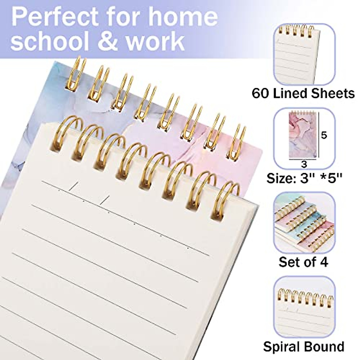 Ddaowanx Cute Small Notebooks, 3x5 Pocket Spiral Notepads With Lined Pages - The Perfect Little Mini Notebook to Stay Organized and Boost Productivity at Work or School (8)