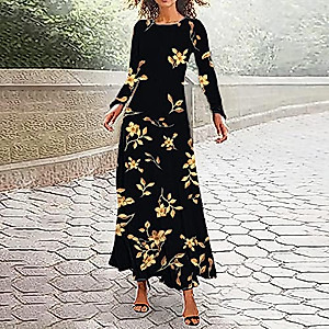 LKPJJFRG High Waist Smocked Flowy Tiered Mixi Dress Front tie Batwing Sleeve A line Dress Tie Waist Slim Fit Slit Maxi Dress