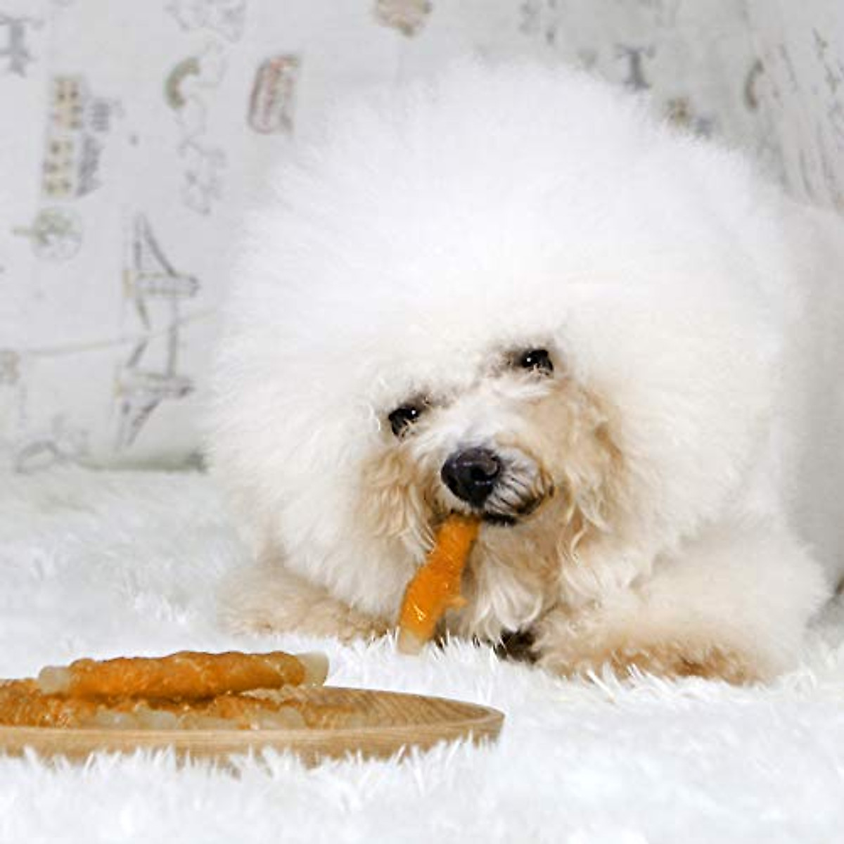 Jungle Calling Rawhide Free Healthy Treats for Dogs, Chicken Wrapped Cod Sticks Dog Treats, Soft Chewy Treats for Training Rewards, 11 oz (Chicken)