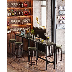 Teraves Bar Table with Solid Metal Frame,Counter Height Table Kitchen Bar Table for Dining Room,Living Room (47.24", Black Oak)