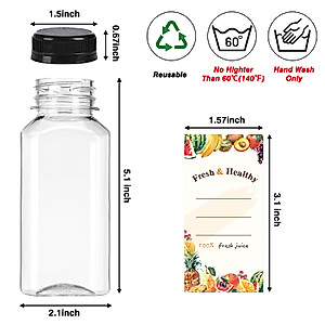 Moretoes 64pcs 8oz Juice Bottles, Juice Bottles with Tamper Evident Caps, Reusable Juicing Bottles Bulk for Juice Milk Smoothie and Other Beverages