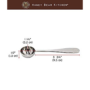 Honey Bear Kitchen 5 ml Teaspoon Measuring Scoops, Polished Stainless Steel, Set of 2