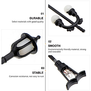 DOITOOL 8pcs Mini Street Post LED Outdoor Garden Lamp Miniature Spotlight Street Lights Model Light for Micro Landscape Fairy Garden Dollhouse Accessories (Random Style)