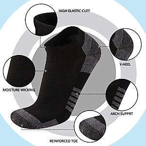 COOVAN 10 Pairs Mens Ankle Socks Men 10 Pack Low Cut Comfort Cushion Casual Socks