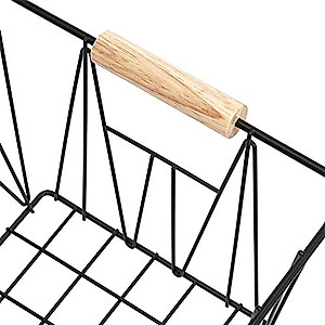 Amazon Basics Wire Rectangular Storage Baskets, Large, Set of 3, Black