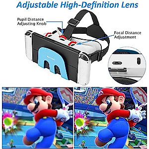 VR Headset for Nintendo Switch OLED Model/Nintendo Switch 3D VR (Virtual Reality) Glasses, Switch VR Labo Goggles Headset for Nintendo Switch（White）