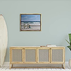 Stupell Industries Two White Adirondack Chairs on the Beach, Design by Zhen-Huan Lu