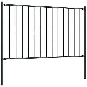 Fence Panel with Posts Powder-Coated Steel,Garden Fence,Steel Fence Panel,Outdoor Residential Fencing for Yard and Garden, Multi-Purpose Metal Animal Fence 5.6'x3.3' Anthracite