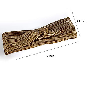 Hisight 3 Pcs Fashion Wrinkle Elasticity Metallic Big Bowknot Baby Headband Hair Bow Band Accessories Headwear Women and Girls Headband, Fashion Design