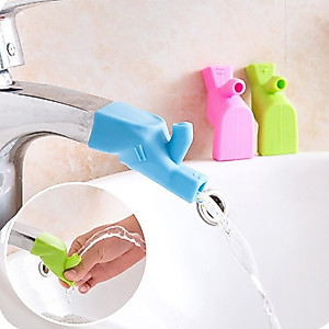 3Pcs Green Blue Pink Silicone Faucet Extender Faucet Extender for Bathroom Sink Bathroom and Kitchen Safety