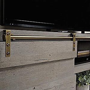 Sauder Cannery Bridge Credenza, L: 17.638" x W: 59.370" x H: 33.425", Mystic Oak finish