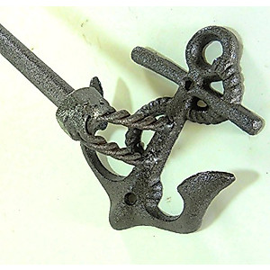 Natural Cast Iron Anchor Towel Bar 24" for Bath or Kitchen