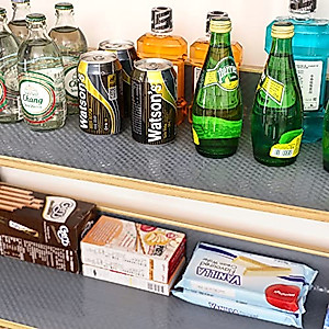 Moretoes Shelf Liners for Kitchen Cabinets, Waterproof and Oil-Proof Non Adhesive Liner, 12 Inch x 10 Feet EVA Plastic Durable Washable Drawer Liner for Pantry Cupboard Gray