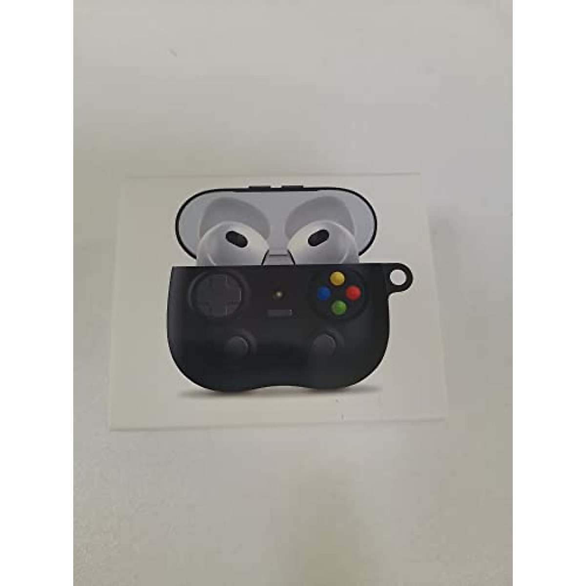 volport Airpods 3 Case Cover, Airpods 3 Case Protective Accessories Skin with Keychain Compatible with Apple Airpods 3rd Generation 2021 for Women Men Girls Boys,Front LED Visible, Black