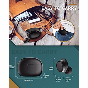 LASUNEY Bluetooth 5.0 True Wireless Earbuds with Charging Case, 60H Cyclic Playtime Waterproof Stereo Headphones with mic, in-Ear Earphones Headset for Sport