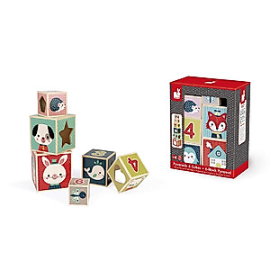 Janod Baby Forest 6-Block Stacking Pyramid - Ages 12 Months+ - J08016