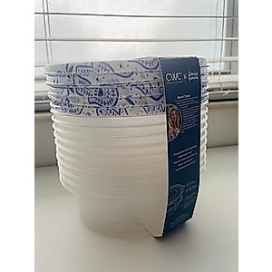 COOK WITH COLOR 20 Piece Round Plastic food containers. 10 Lids & 10 containers ROUND/CIRCULAR/LIMITED EDITION DESIGNS (THE EYE)