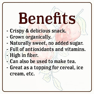 Sliced & Crispy Jujube Date Dried Fruit Snack - Grown 100% Naturally in California (10 Oz) - Nothing Added Just Jujube