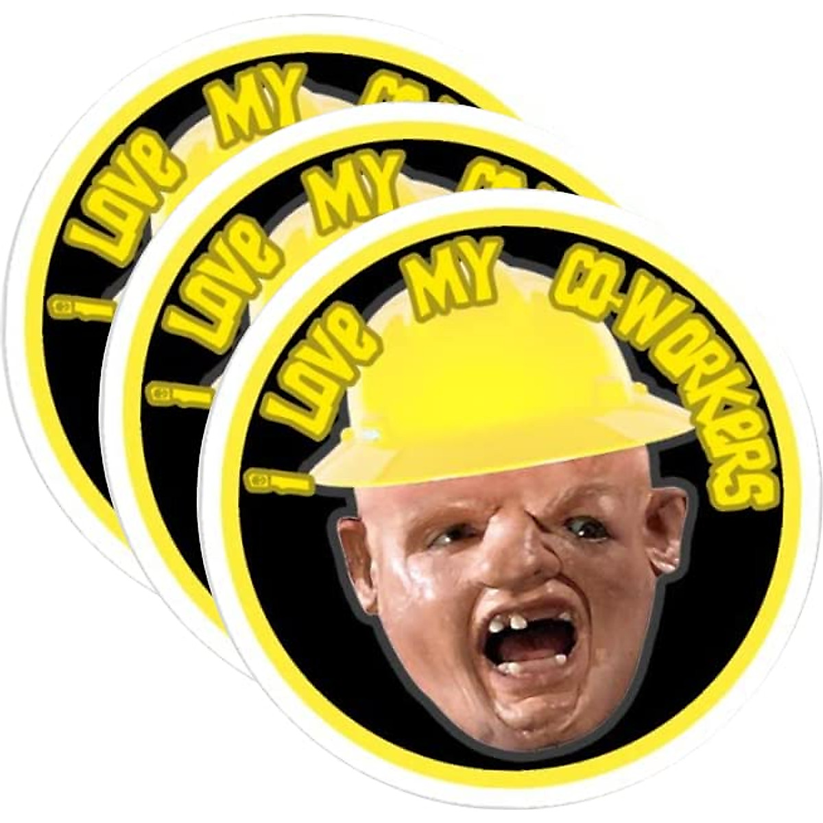 3pcs Cool Stickers Funny Love My Co-Workers Hard Hat Sticker, 2.5 inch - Hardhat Laborer Construction Foreman Loading Wait Welder Decal Oilfield Trash Hard Hat Sticker