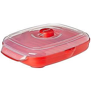 Sistema Microwave Easy Bacon, 28.7 x 21.9 x 7 cm, Red